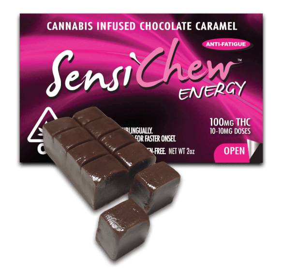Sensi Chew Energy Cannabis Chocolate Caramel Review | More Than Buds